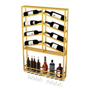 wall-mounted wine rack, european wine storage display rack, upside down goblet rack, wrought iron wall decoration rack (color : a)