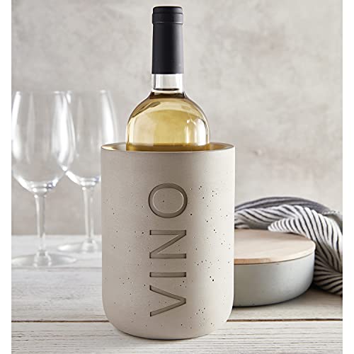 Cement Wine Bottle Holder and Chiller, Cute Tabletop Décor for Women, 7 1/2 Inches