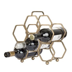 varaluz casa 404a10hg hexagonal wine rack, havana gold