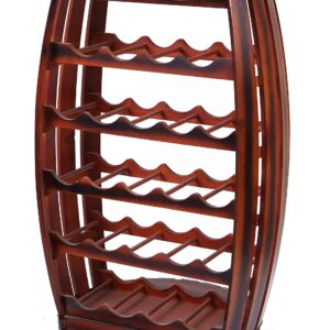 Vintiquewise Large Wooden Barrel Shaped 23 Bottle Wine Rack