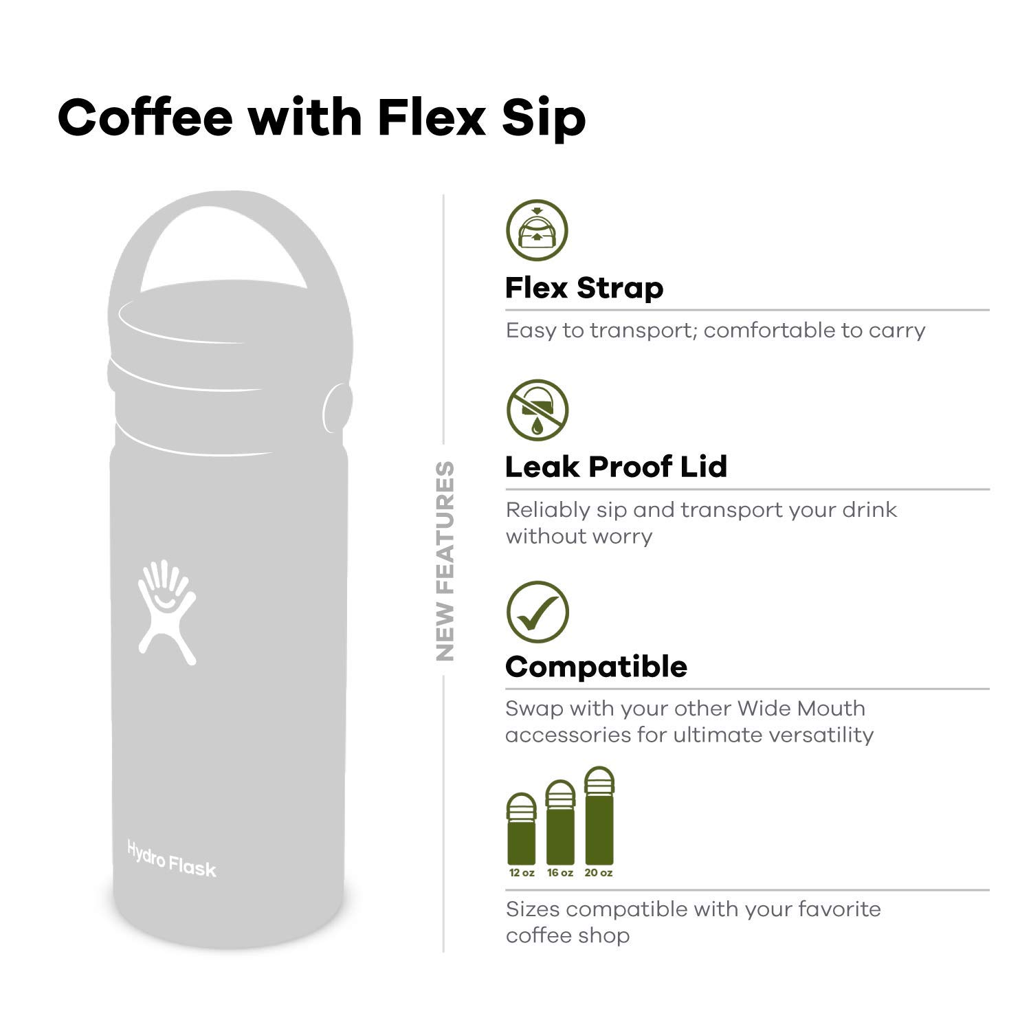 Hydro Flask 20 Oz Wide Flex Sip Lid Stone With Dishwasher Safe,Double-wall - Aluminum