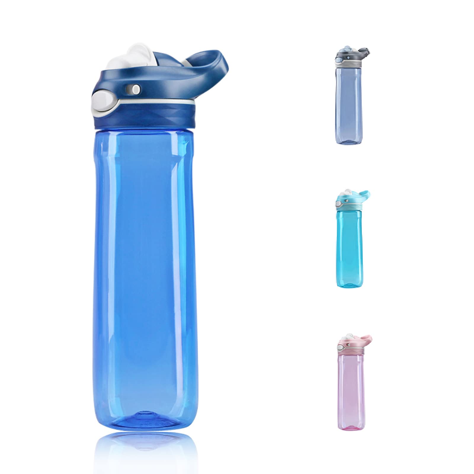 DEARART 26oz Blue Water Bottles With TRITAN, BPA FREE, Leakproof and One Hand Operation, Drink Quickly