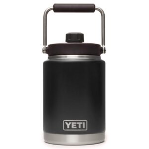 yeti rambler half gallon jug, vacuum insulated, stainless steel with magcap, black