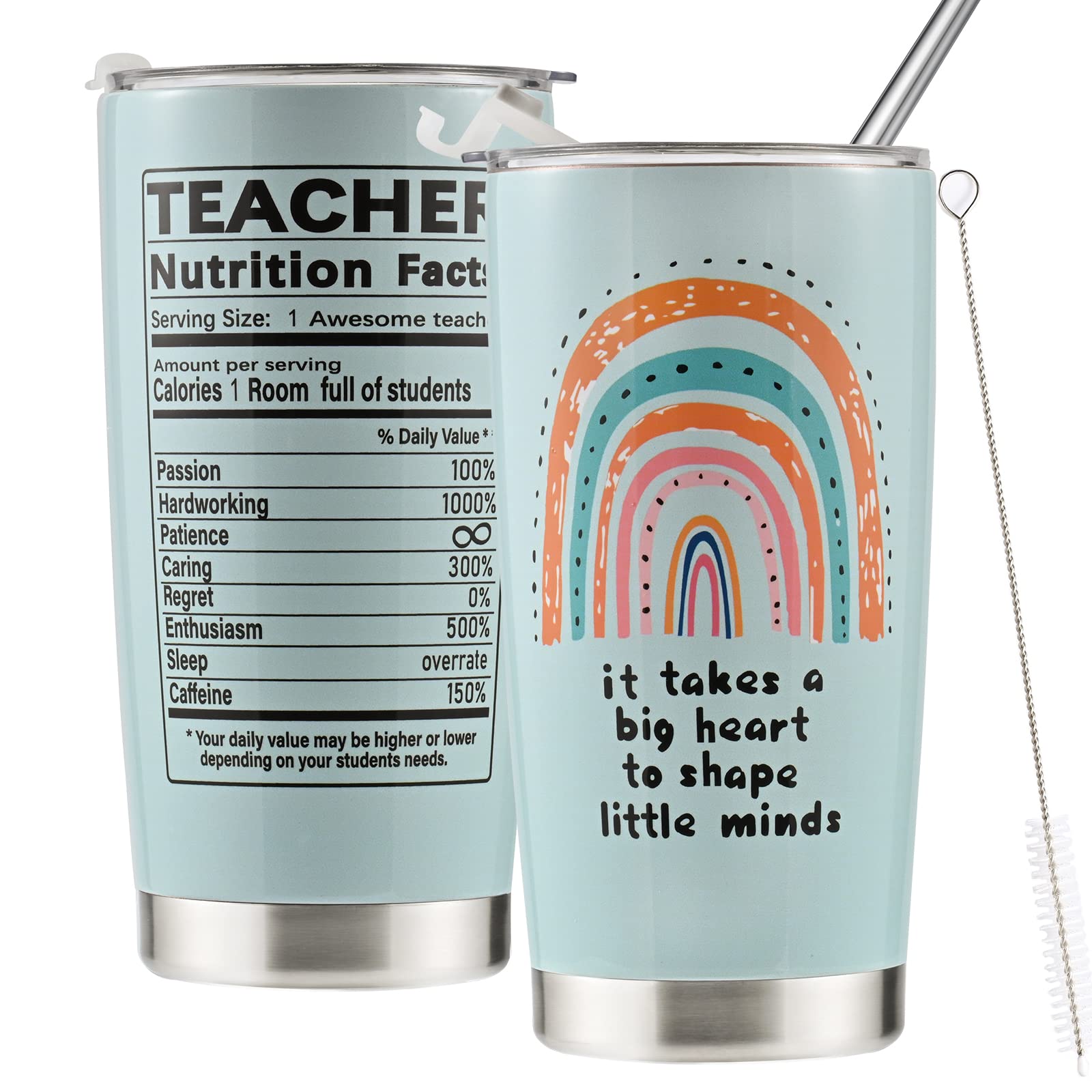 JERIO Teacher Gifts for Women,Teacher Appreciation Gifts from Student,Thanking You Gifts for Teacher,Birthday,Christmas Gifts for Teacher-It Takes A Big Heart To Shape Little Minds 20 Oz