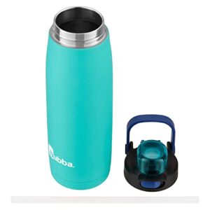 Bubba Radiant Vacuum-Insulated Stainless Steel Water Bottle with Leak-Proof Lid and Straw, Rubberized Water Bottle with Push-Button Straw Lid, Keeps Drinks Cold up to 12 Hours, 24oz Island Teal