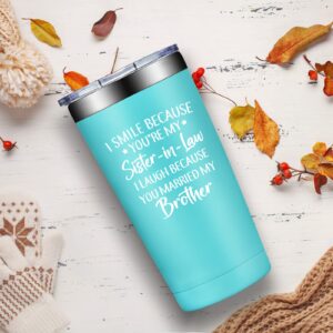 Grifarny Sister in Law Gifts, Gifts for Sister in Law - Sister in Law Birthday Gifts - Christmas Gifts for Sister in Law Women - Sister in Law Tumbler 20oz