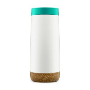 ello cole vacuum-insulated stainless steel travel mug, teal, 16 oz