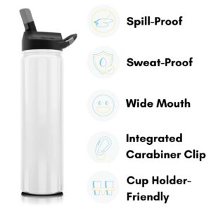 Seriously Ice Cold SIC 27oz Insulated Water Bottle Thermos, Premium Triple Layer Vacuum Stainless Steel, BPA Free Wide Mouth Lid with Carabiner Clip