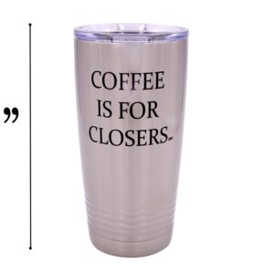 Rogue River Tactical Large Funny Realtor Real Estate Sales Coffee is For Closers 20 Ounce Travel Tumbler Mug Cup w/Lid Gift Salesperson Associate