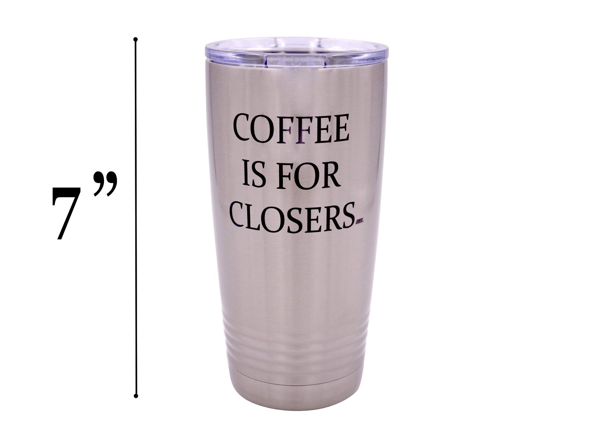 Rogue River Tactical Large Funny Realtor Real Estate Sales Coffee is For Closers 20 Ounce Travel Tumbler Mug Cup w/Lid Gift Salesperson Associate