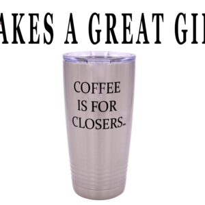 Rogue River Tactical Large Funny Realtor Real Estate Sales Coffee is For Closers 20 Ounce Travel Tumbler Mug Cup w/Lid Gift Salesperson Associate