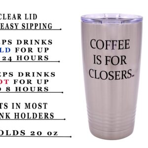 Rogue River Tactical Large Funny Realtor Real Estate Sales Coffee is For Closers 20 Ounce Travel Tumbler Mug Cup w/Lid Gift Salesperson Associate