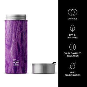 S'well S'ip Stainless Steel Travel Mug - 16oz - Grape Grove - Double-Walled Vacuum-Insulated Keeps Drinks Cold for 16 Hours and Hot for 4 - with No Condensation - BPA-Free Water Bottle