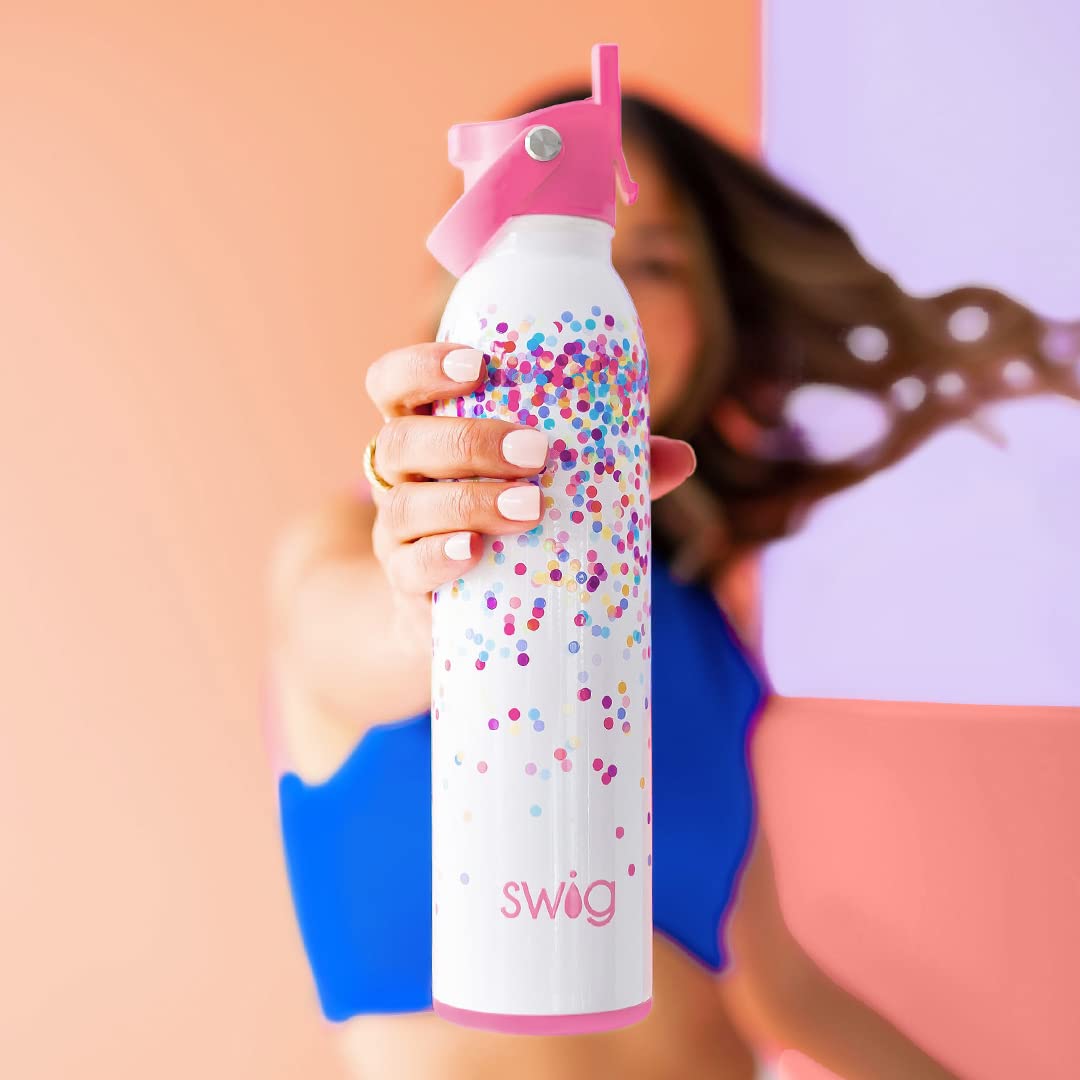 Swig Life 20oz Insulated Water Bottle with Straw & Flip + Sip Handle | Leak Proof, Dishwasher Safe, Cup Holder Friendly, Stainless Steel Water Bottle in Confetti