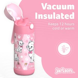 JARLSON® kids water bottle - MALI - insulated stainless steel water bottle with chug lid - thermos - girls/boys (Cat 'Star', 12 oz)