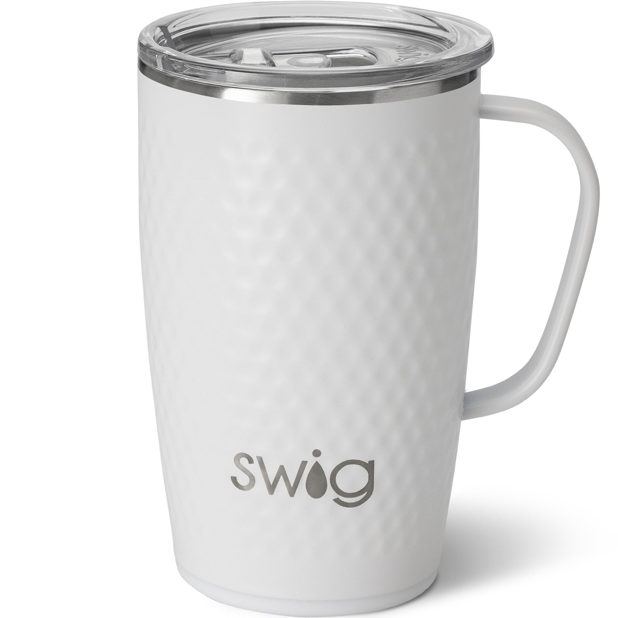 Swig 18oz Travel Mug, Insulated Tumbler with Handle and Lid, Cup Holder Friendly, Dishwasher Safe, Stainless Steel Insulated Coffee Mug with Lid and Handle (Golf)