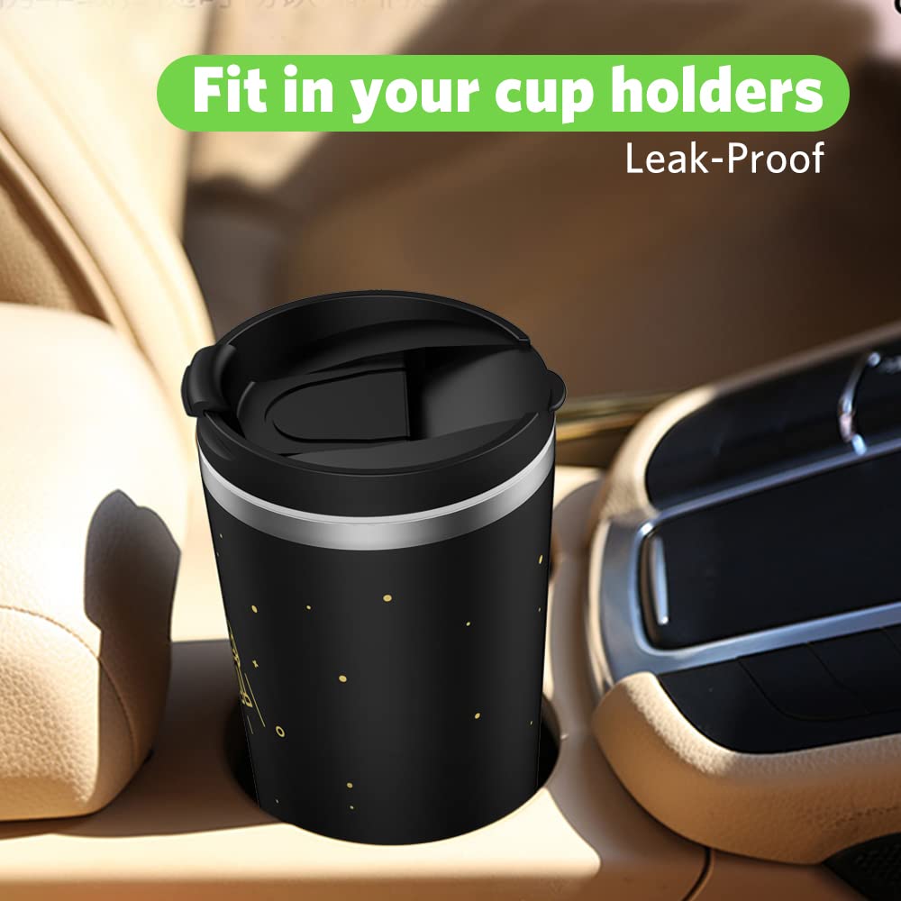 ulwae Insulated Coffee Mug with Ceramic Coating, 18oz Travel Mug with Leak-proof Lid, Vacuum Double-wall Tumbler, Stainless Steel Thermal Cup for Tea, Hot Cocoa, Cold Beverage, Ice Drinks