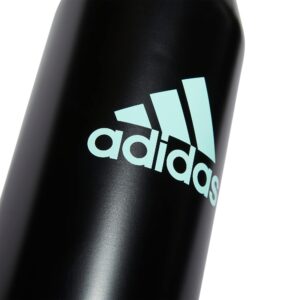 adidas Unisex 1 Liter (32 oz) Metal Water Bottle, Black/Pulse Mint Green/Blue Fusion, One Size