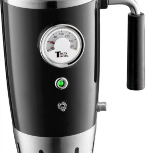 Tech Tools Heated Car Travel Mug - Keeps Your Bevrege Hot - Retro Style - Stainless Steel 12 Volts (Black)