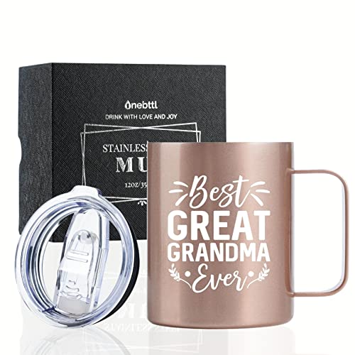 Onebttl Great Grandma Gifts, Stainless Steel Mug 12oz/350ml, Gifts for Great Grandma - Best Great Grandma Ever