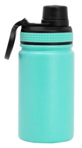 mira 12 oz stainless steel kids water bottle - metal thermos flask keeps cold for 24 hours, hot for 12 hours - double wall vacuum insulated - leak proof bpa-free lid - teal