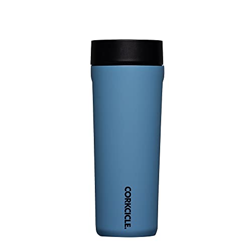 Corkcicle Commuter Cup Insulated Stainless Steel Leak Proof Travel Coffee Mug Keeps Beverages Cold for 9 Hours and Hot for 3 Hours, River, 17 oz