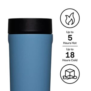 Corkcicle Commuter Cup Insulated Stainless Steel Leak Proof Travel Coffee Mug Keeps Beverages Cold for 9 Hours and Hot for 3 Hours, River, 17 oz