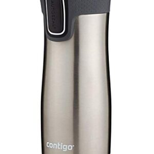 Contigo AUTOSEAL Spill-Proof Stainless Steel VacuumTravel Mug 14oz with Easy-Clean Lid, 2 Pack (Merlot/Stainless Steel)