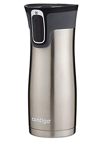 Contigo AUTOSEAL Spill-Proof Stainless Steel VacuumTravel Mug 14oz with Easy-Clean Lid, 2 Pack (Merlot/Stainless Steel)