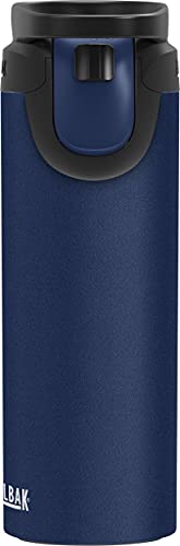 CamelBak Forge Flow Coffee & Travel Mug, Insulated Stainless Steel - Non-Slip Silicon Base - Easy One-Handed Operation - 16oz, Navy