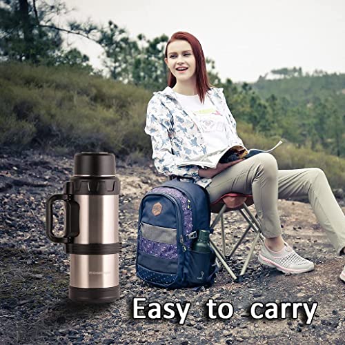 Insulated Water Bottle,Stainless Steel Double Wall Vacuum Bottle with Cup Lid – Thermos for Hot & Cold Drinks or Food-Thermos for Travel–73 oz