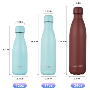 Insulated Water Bottle,YONICOER 12Oz Double Walled Stainless Steel Metal Water Bottles, Vacuum Thermo Flasks for Daily Use, Sports, Gym, Travel,School