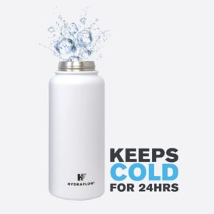 Hydraflow Hybrid - Triple Wall Vacuum Insulated Water Bottle with Dual Lid (25oz, Seafoam) Stainless Steel Metal Thermos, Reusable Leak Proof BPA-FREE for Sports and Travel