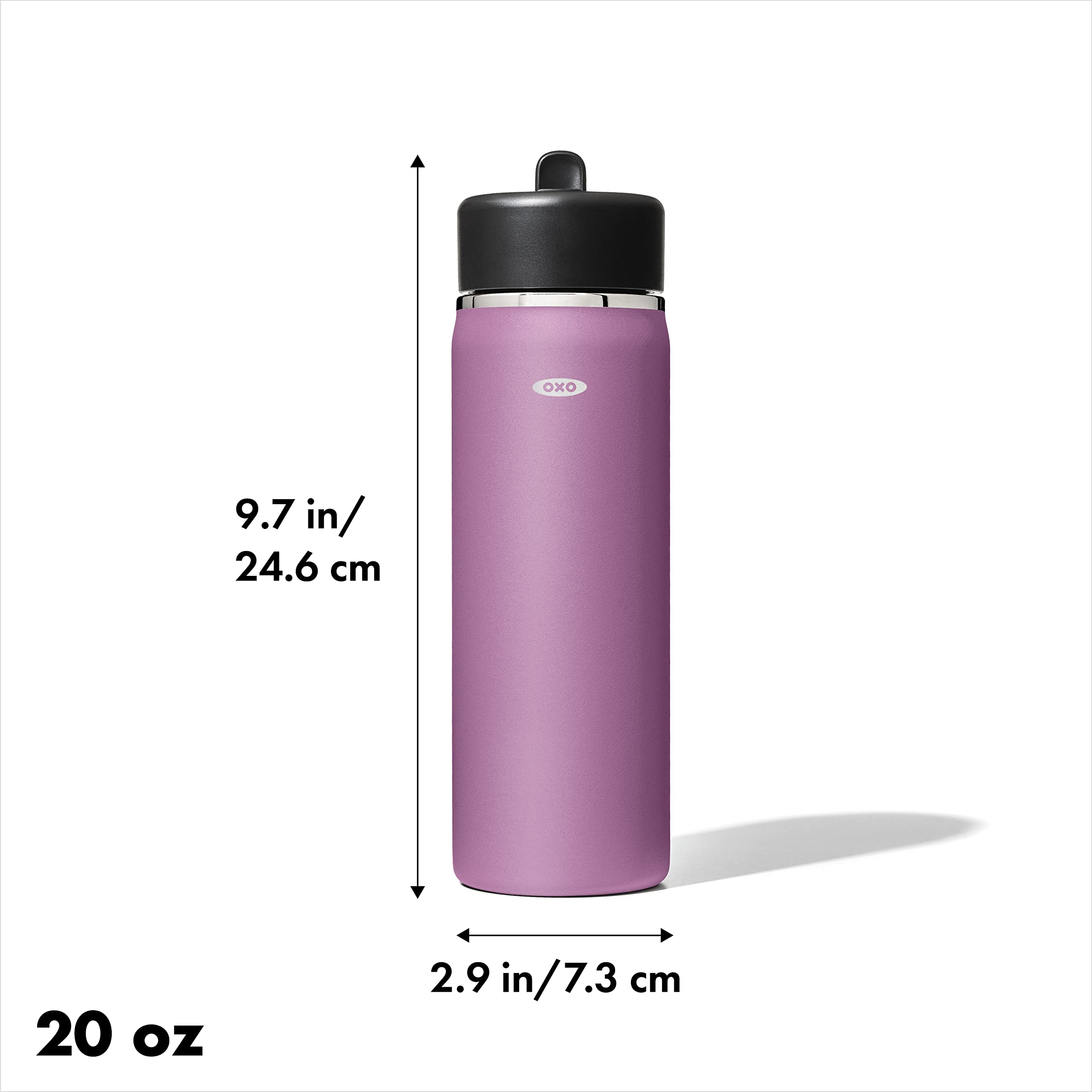 OXO Strive 20oz Wide Mouth Water Bottle with Straw Lid - Amethyst