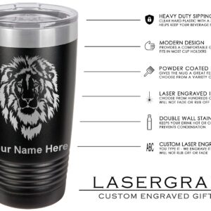 LaserGram 20oz Vacuum Insulated Tumbler Mug, Freemason Symbol, Personalized Engraving Included (Black)