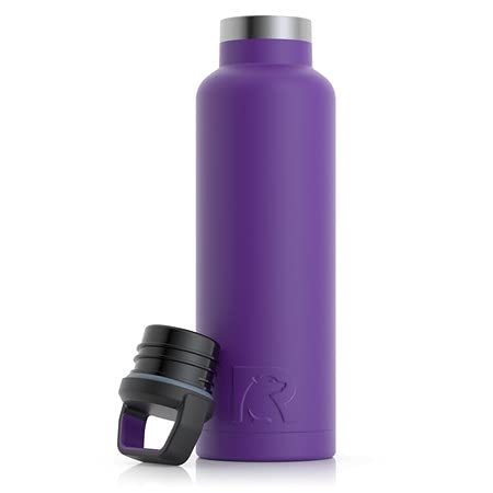 RTIC 20 oz Vacuum Insulated Water Bottle, Metal Stainless Steel Double Wall Insulation, BPA Free Reusable, Leak-Proof Thermos Flask for Hot and Cold Drinks, Travel, Sports, Camping, Majestic Purple