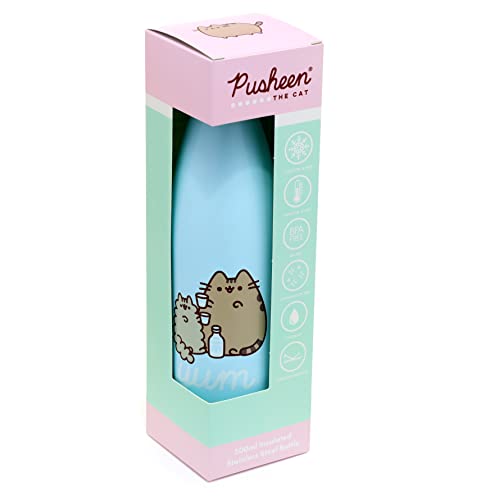 Puckator Pusheen Foodie 500ml Stainless Steel Insulated Bottle for Hot or Cold Drinks