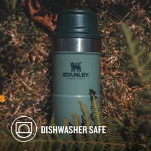 STANLEY Trigger Action Travel Mug 0.35L / 12OZ Hammertone Green – Keeps Hot for 5 Hours - BPA-free Stainless Steel Thermos Travel Mug for Hot Drinks - Leakproof Reusable Coffee Cups