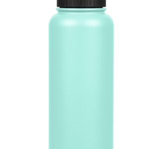 Fifty/Fifty 40oz, Sport Double Wall Vacuum Insulated Water Bottle, Stainless Steel, 3 Finger Cap w/ Wide Mouth, Cool Mint, Cool Mint, 40 oz.