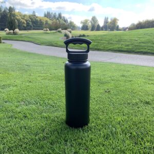 Fifty/Fifty 40oz, Sport Double Wall Vacuum Insulated Water Bottle, Stainless Steel, 3 Finger Cap w/ Wide Mouth, Cool Mint, Cool Mint, 40 oz.