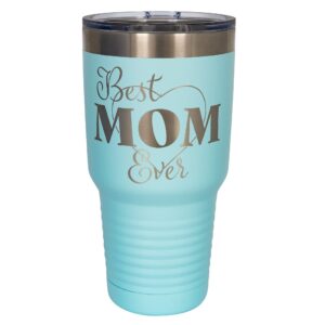 jennygems mom gifts, gift for mom, laser engraved mom tumbler with slide lid 30oz, teal