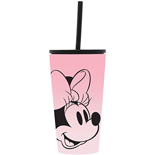 Simple Modern Disney Character Insulated Tumbler Cup with Flip Lid and Straw Lid | Reusable Stainless Steel Water Bottle Iced Coffee Travel Mug | Classic Collection | 16oz Minnie Mouse on Blush