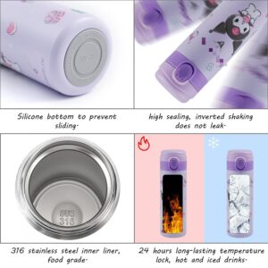 Cartoon Kitty Stainless Steel Vacuum Bottle Leakproof,Insulated for Hot or Cold Water Bottle Travel Mug for Girl-3