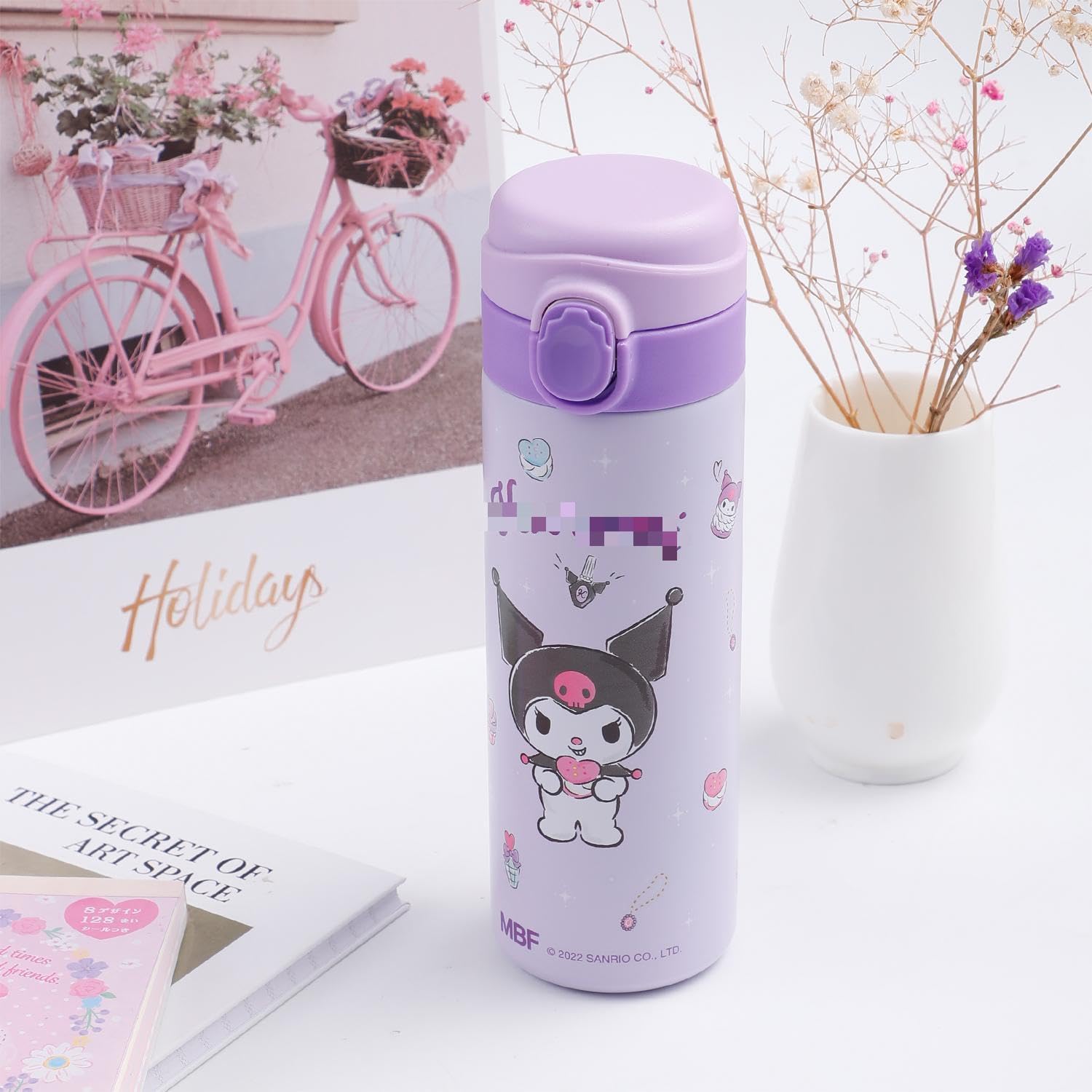 Cartoon Kitty Stainless Steel Vacuum Bottle Leakproof,Insulated for Hot or Cold Water Bottle Travel Mug for Girl-3