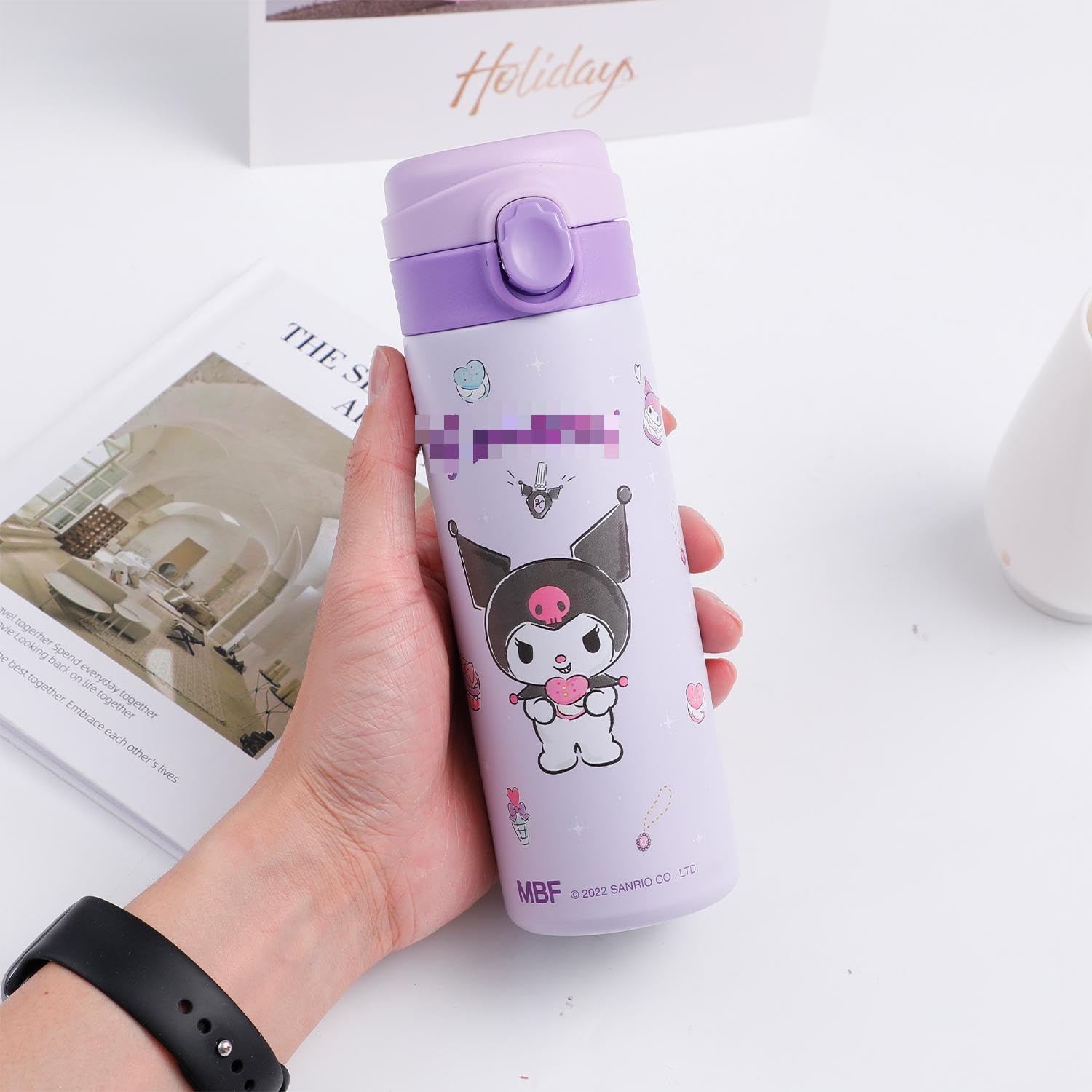 Cartoon Kitty Stainless Steel Vacuum Bottle Leakproof,Insulated for Hot or Cold Water Bottle Travel Mug for Girl-3