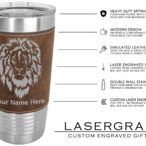 LaserGram 20oz Vacuum Insulated Tumbler Mug, Bloodhound Dog, Personalized Engraving Included (Faux Leather, Rustic)