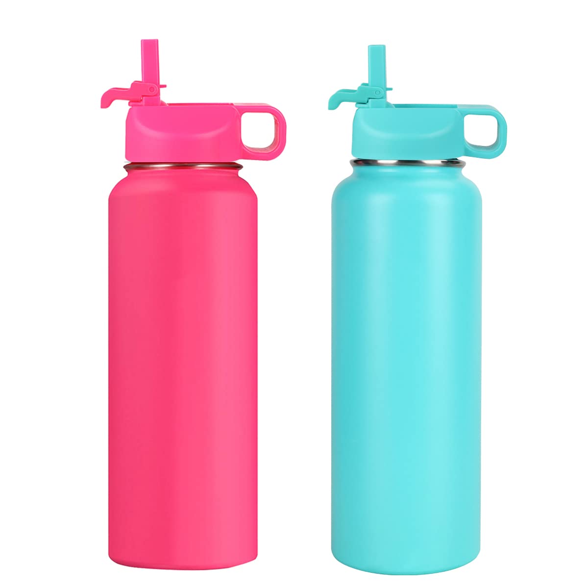 Straw Lid for 12 32 40 64 oz Wide Mouth Water Bottle, Lids Compatible with Hydro Flask Sports Water Bottle Straw Lid Top Straw Cap-Dust Cover Design