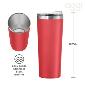 Oggi ThermoTumbler Insulated Tumbler Thermal Travel Mug, 24-Ounce, Red (8170.2)