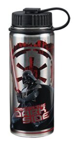 vandor star wars dark side 18 ounce vacuum insulated stainless steel bottle, silver