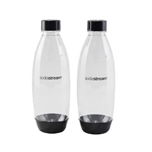 sodastream dishwasher safe 2-pack 1 litre carbonating bottle - black